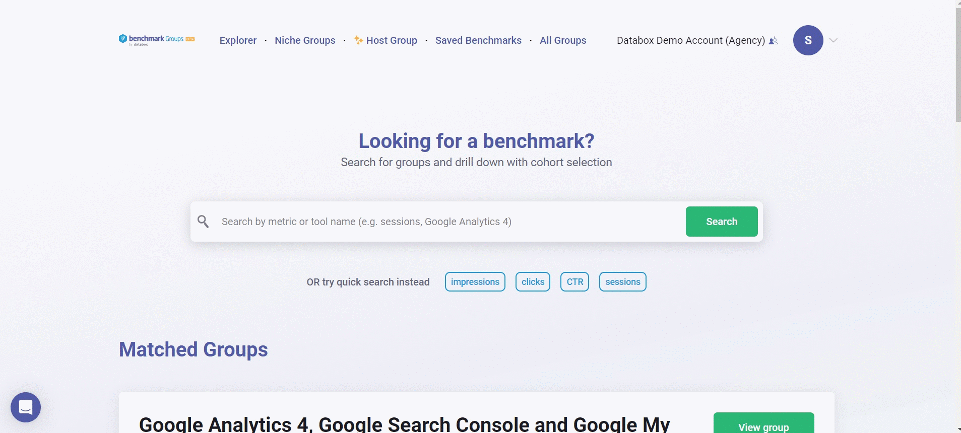Overview: Benchmark Groups